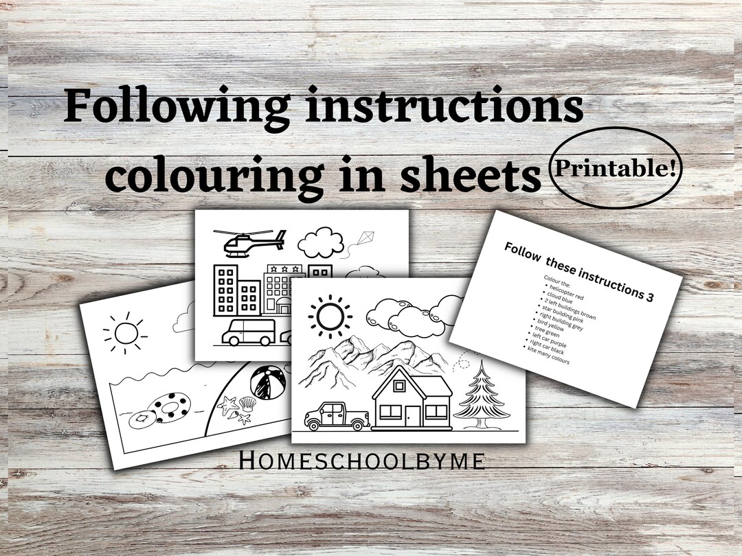 Follow Instructions Colouring in Sheets | Colours | Listening ...