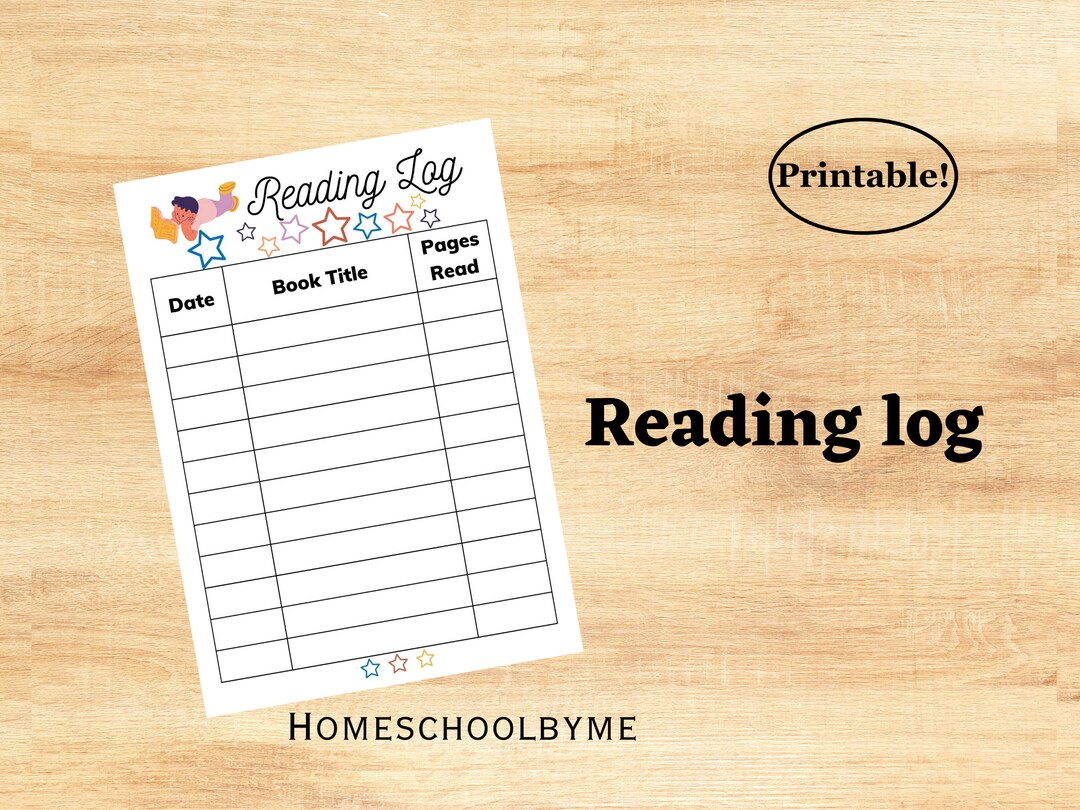 Colourful Reading Log for Kids | Printable | Book Tracker | - Etsy