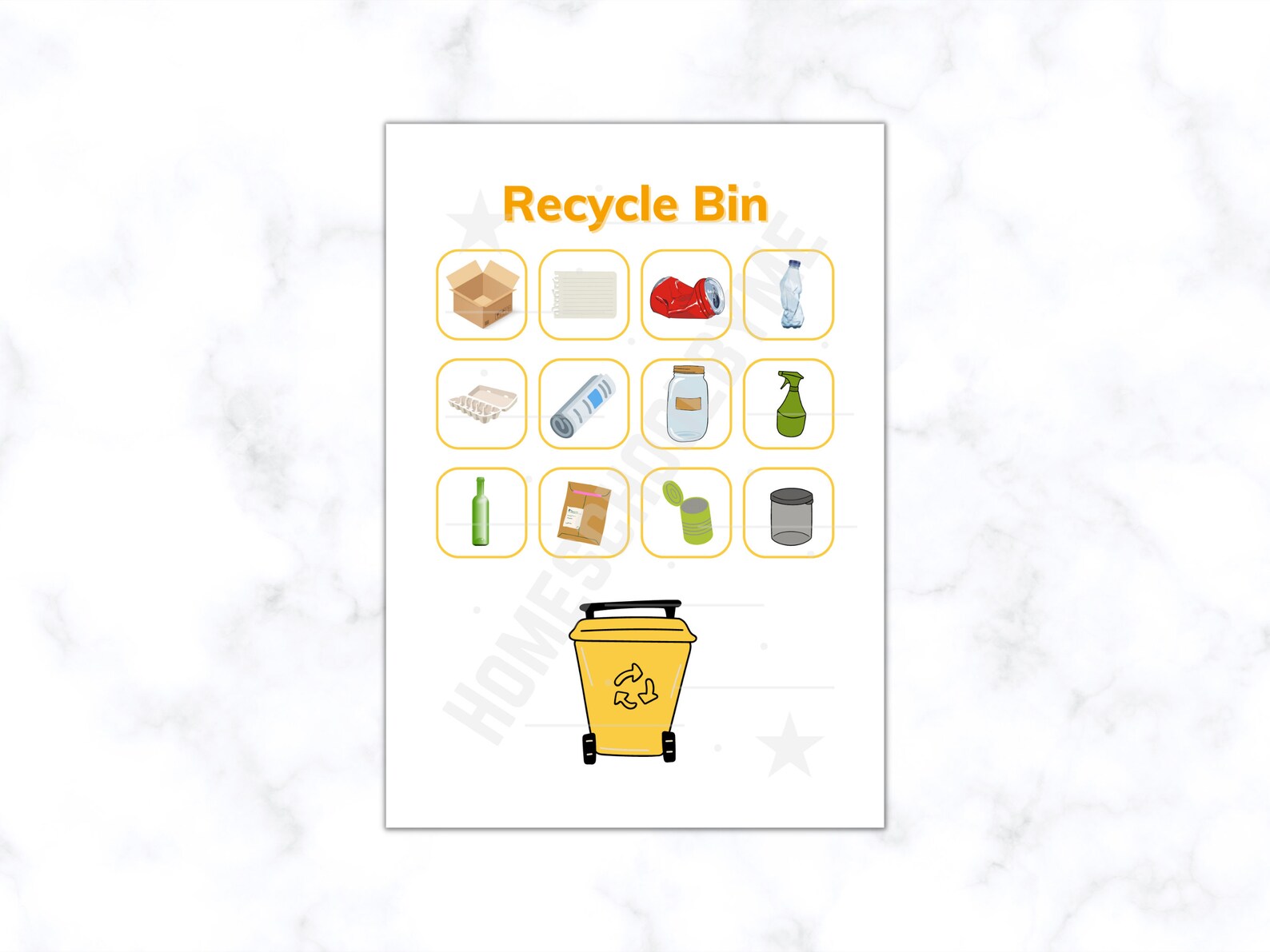 Bin Sorting Activity Printable Poster Rubbish, Recycling and Compost ...