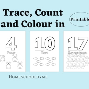 20 Trace, Colour and Count Worksheets | Numbers 1-20 | Maths ...