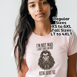 Funny Bigfoot RBF Resting Big Foot Face Tshirt Meme Unique Gift ...