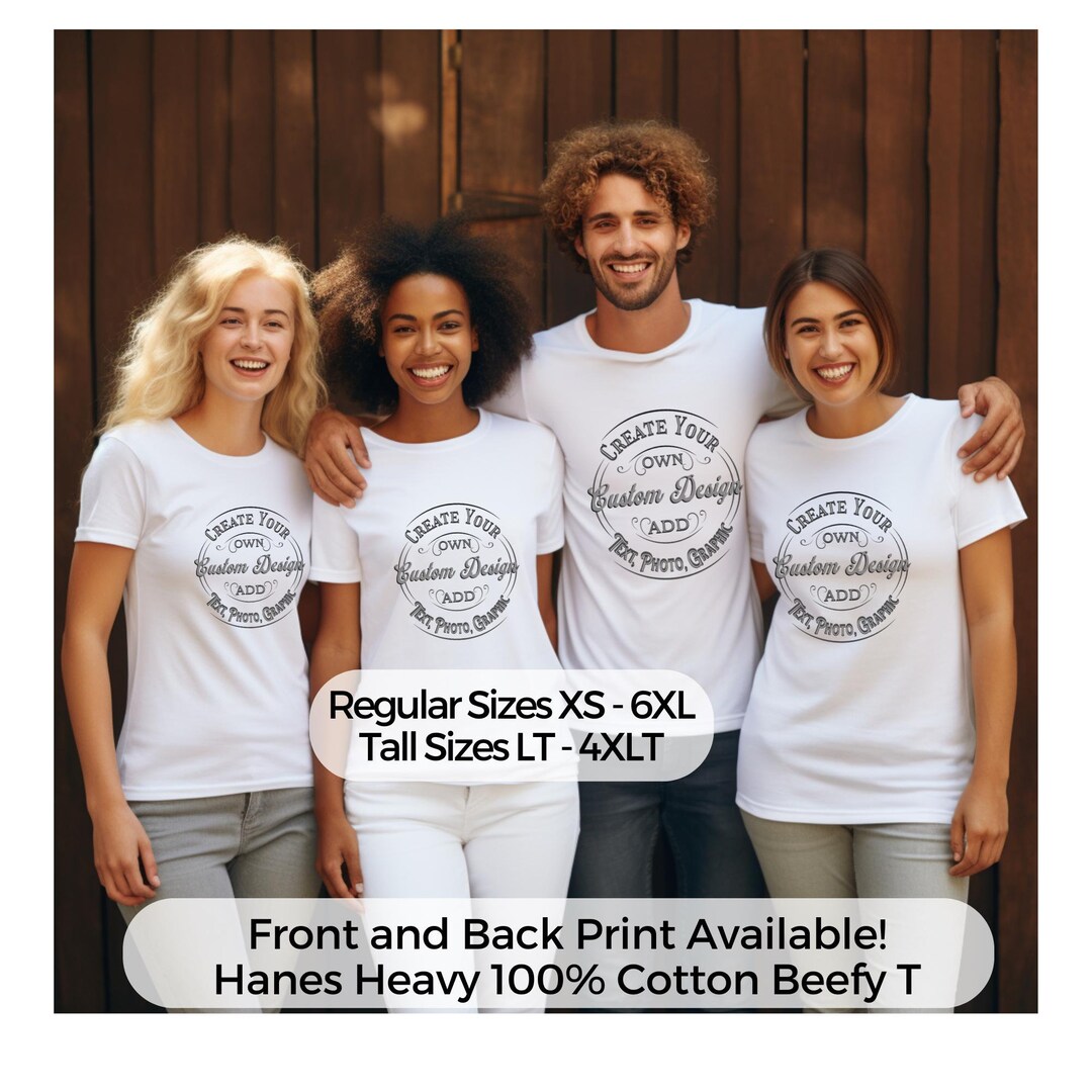 Custom Personalized T-shirt Text Photo Graphic Big and Tall Man Tall ...
