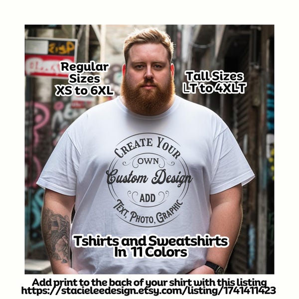 Big and Tall Tshirt Personalized - Etsy