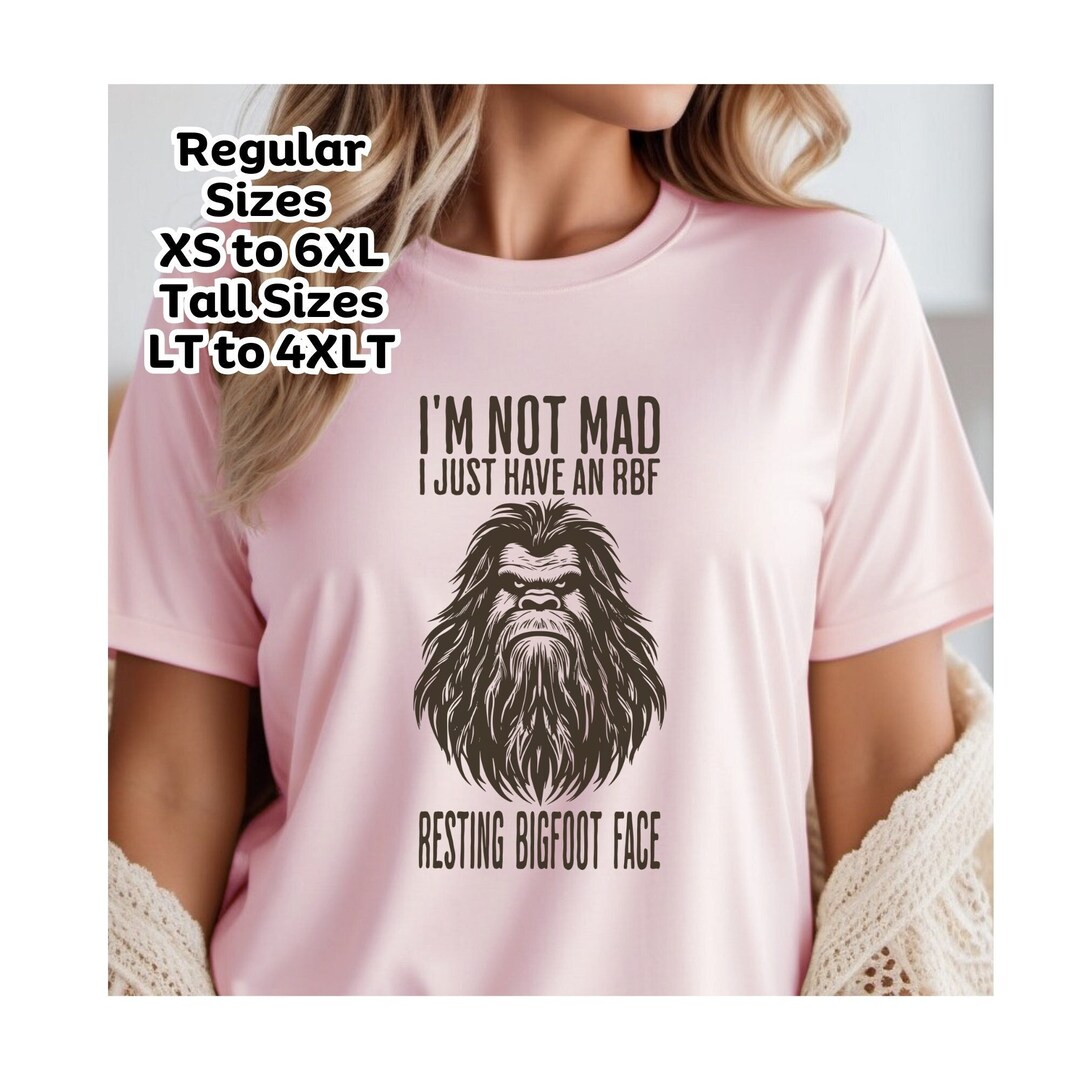 Funny Bigfoot RBF Resting Big Foot Face Tshirt Meme Unique Gift ...