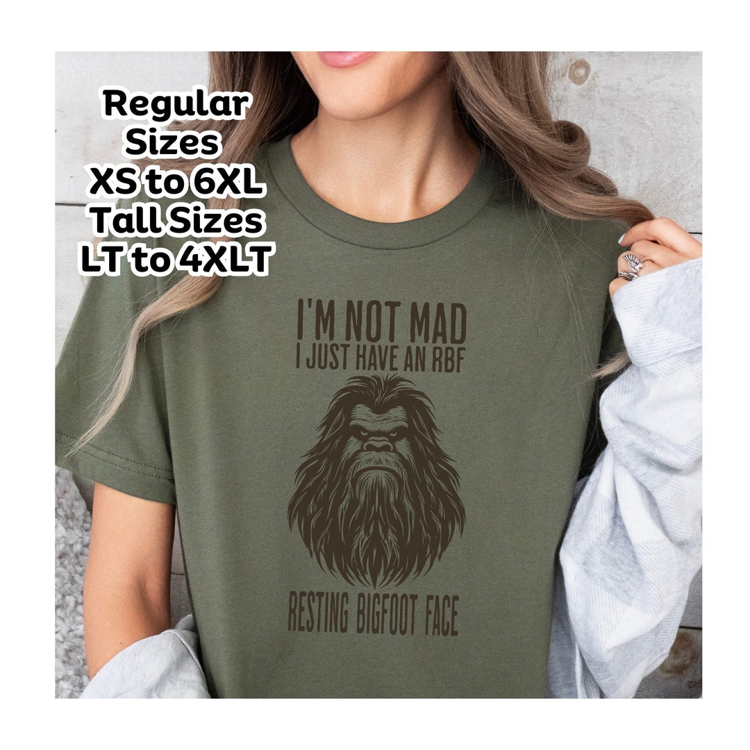 Funny Bigfoot RBF Resting Big Foot Face Tshirt Meme Unique Gift ...