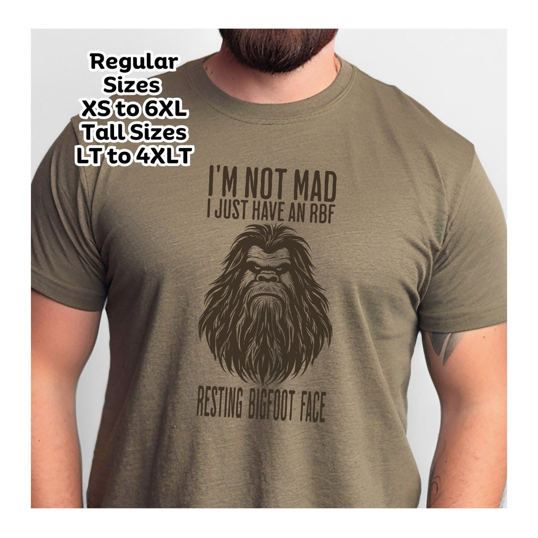 Funny Bigfoot RBF Resting Big Foot Face Tshirt Meme Unique Gift ...