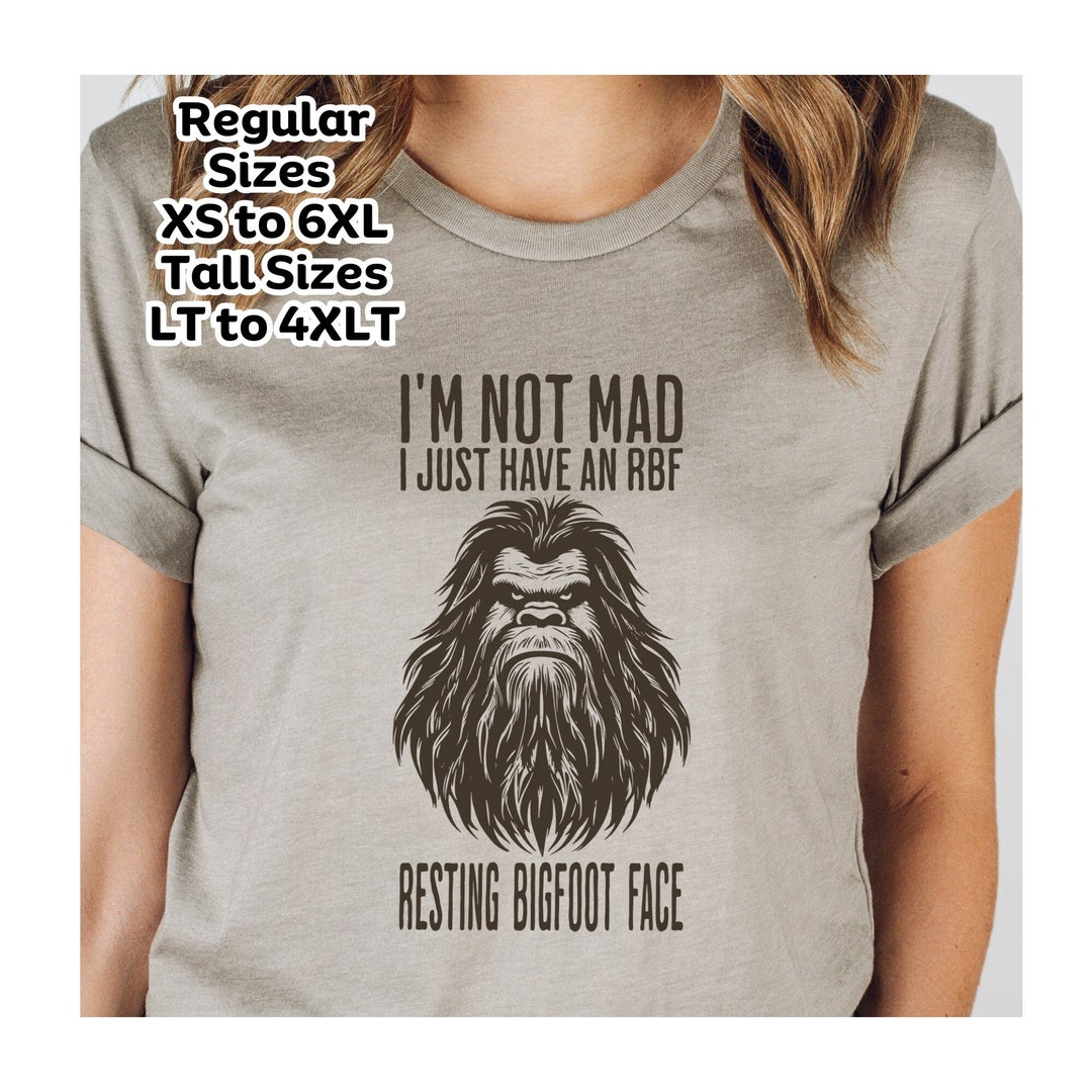 Funny Bigfoot RBF Resting Big Foot Face Tshirt Meme Unique Gift ...