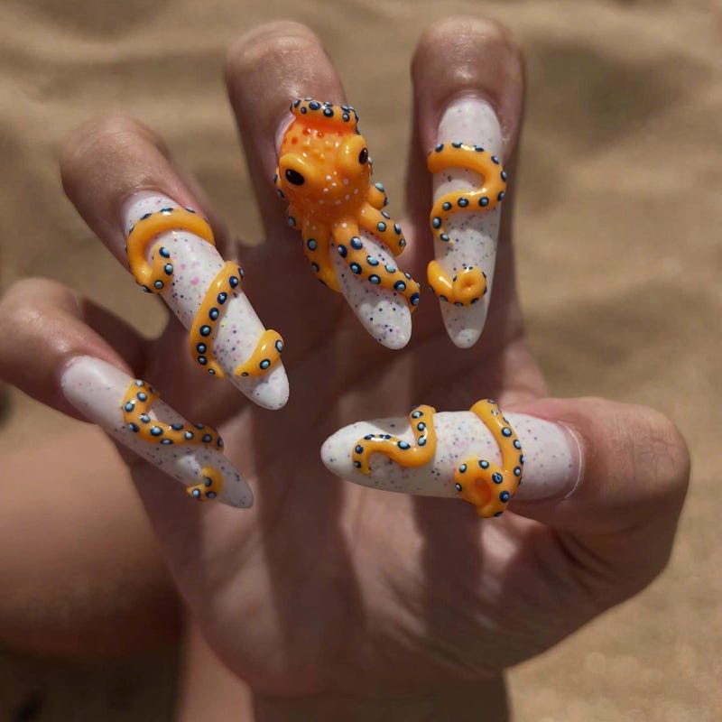Octopus Nails - Etsy