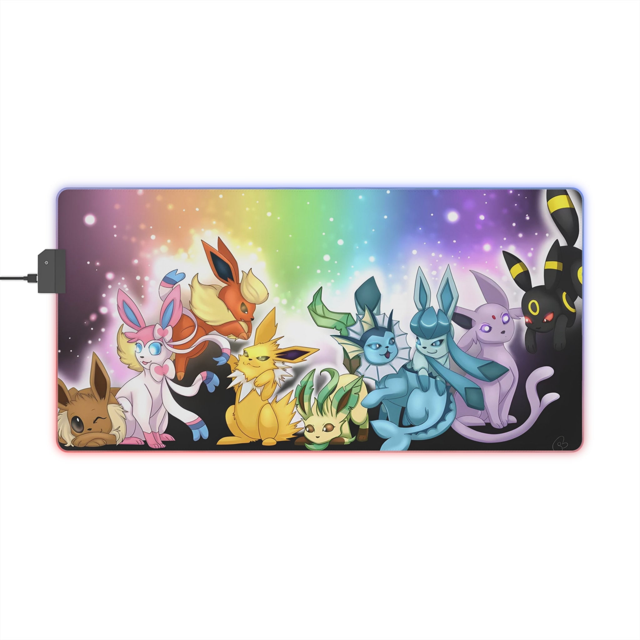 LED Pokemon Rainbow Galaxy Eeveelutions Gaming Mat/desk Mat - Etsy