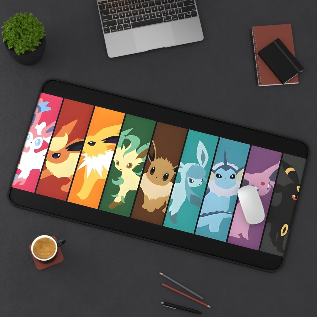 Pokemon Eevee Eeveelutions Bright Column Desk Mat/gaming Mat - Etsy
