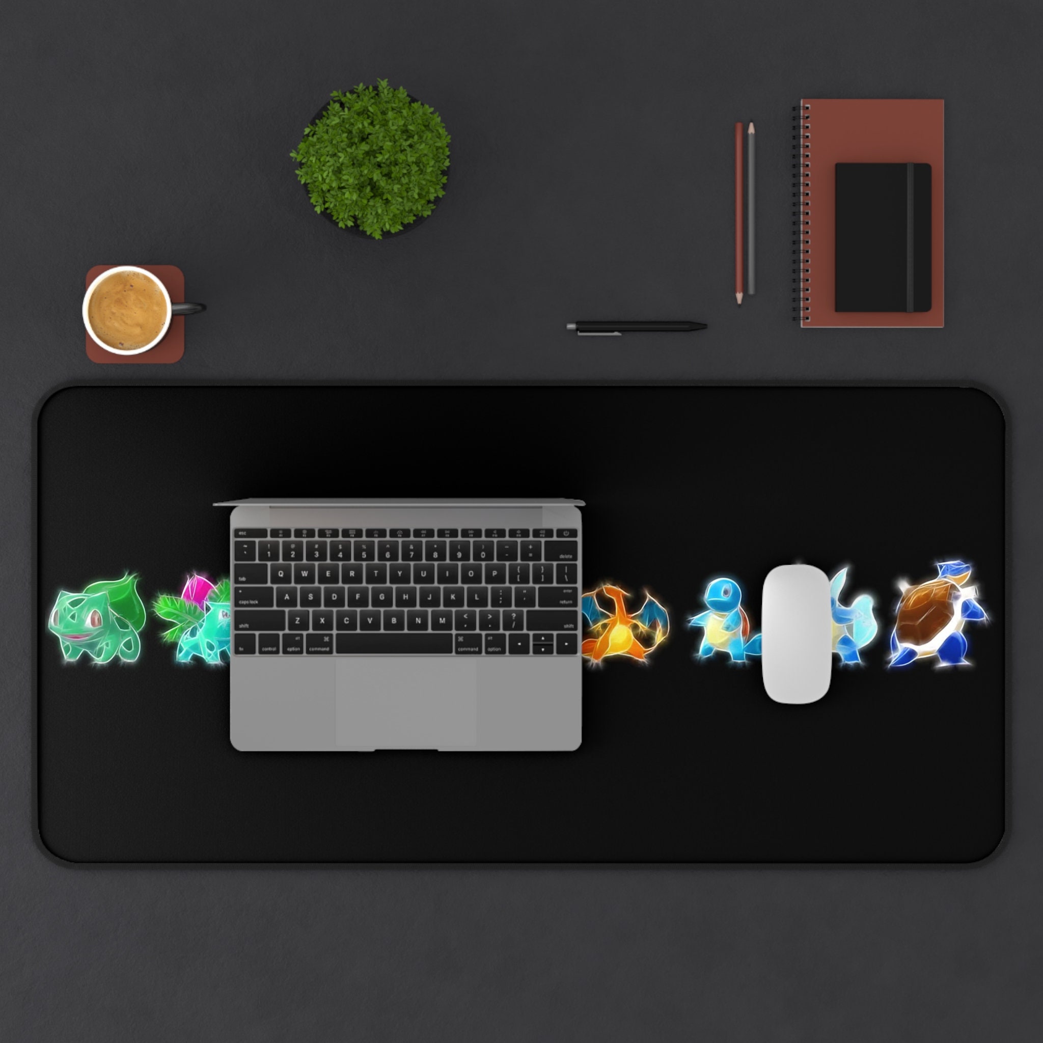 Pokemon Bulbasaur Charmander Squirtle Gaming Mat/desk Mat - Etsy