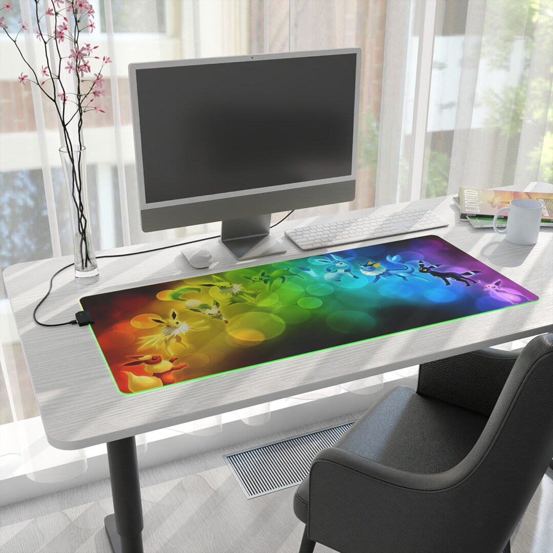 LED Pokemon Eevee Eeveelutions Rainbow Gaming Mat/desk Mat Gift - Etsy