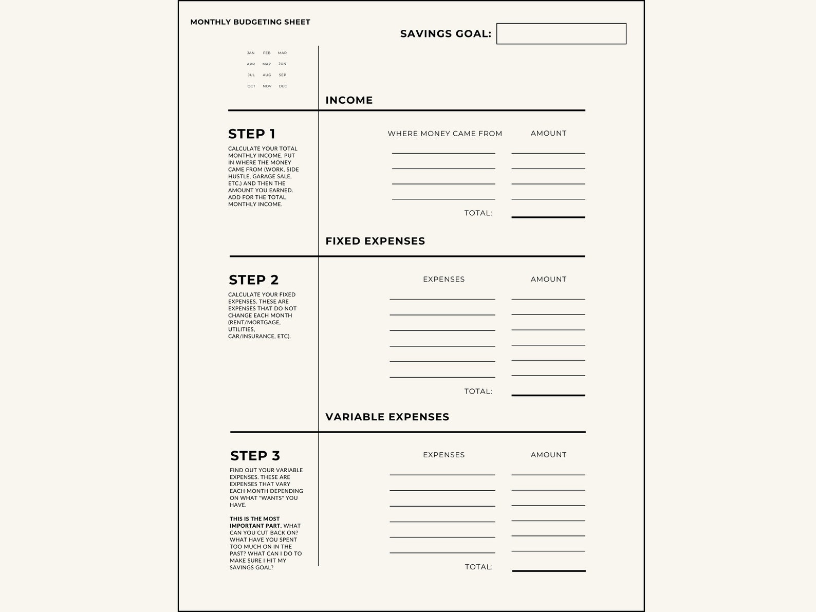 Simple Budget Planner Template Digital Download, Canva Template ...