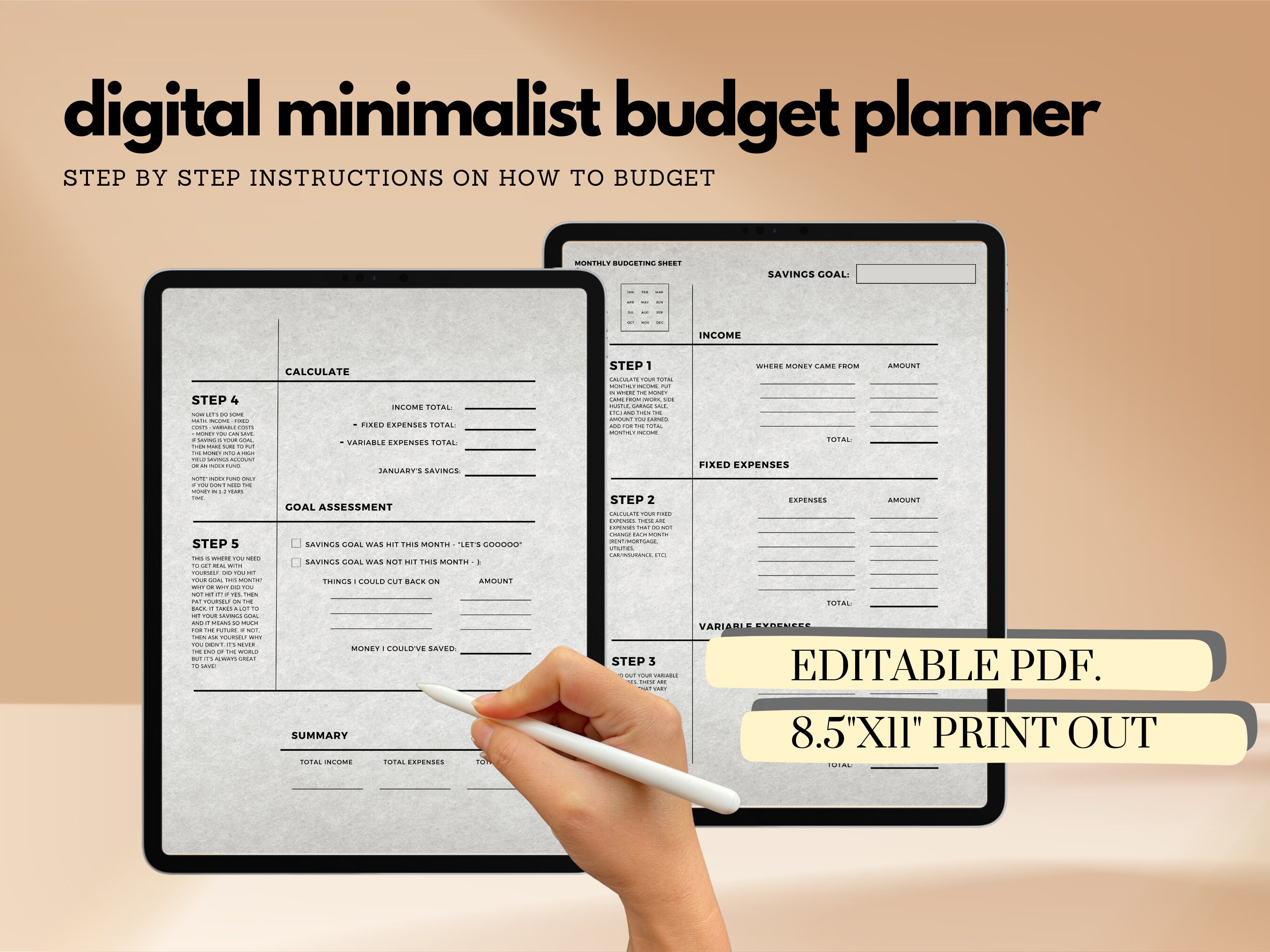 Digital Budget Planner, Finance Tracker, Paycheck Tracker, Monthly ...