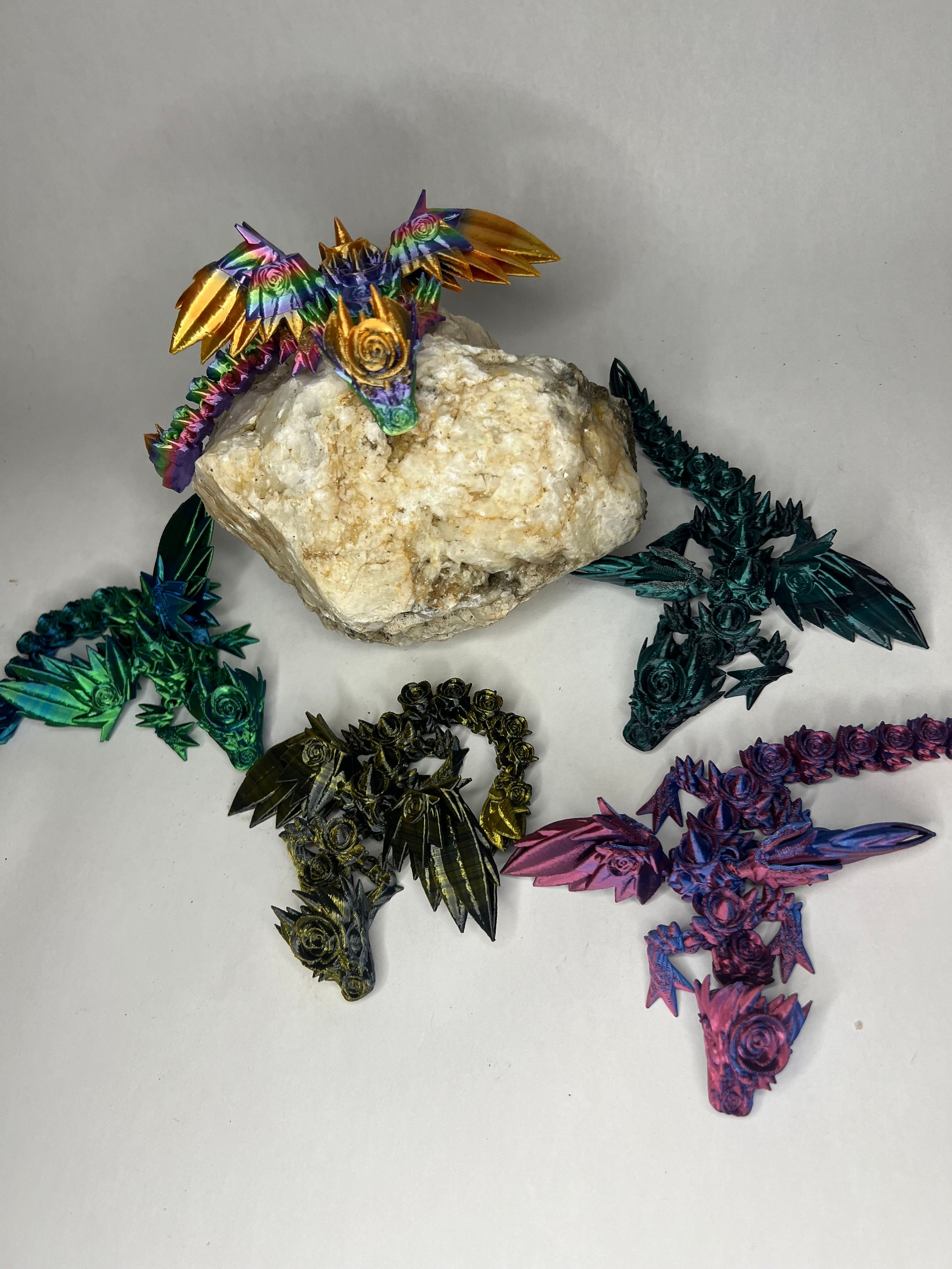 Rosewing, 3D Articulated Dragon Fidget Toy, Flexible Dragon Toy, De ...