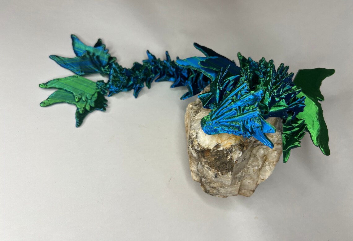 Ocean, 3D Articulated Dragon Fidget Toy, Flexible Dragon Toy, De-stress ...