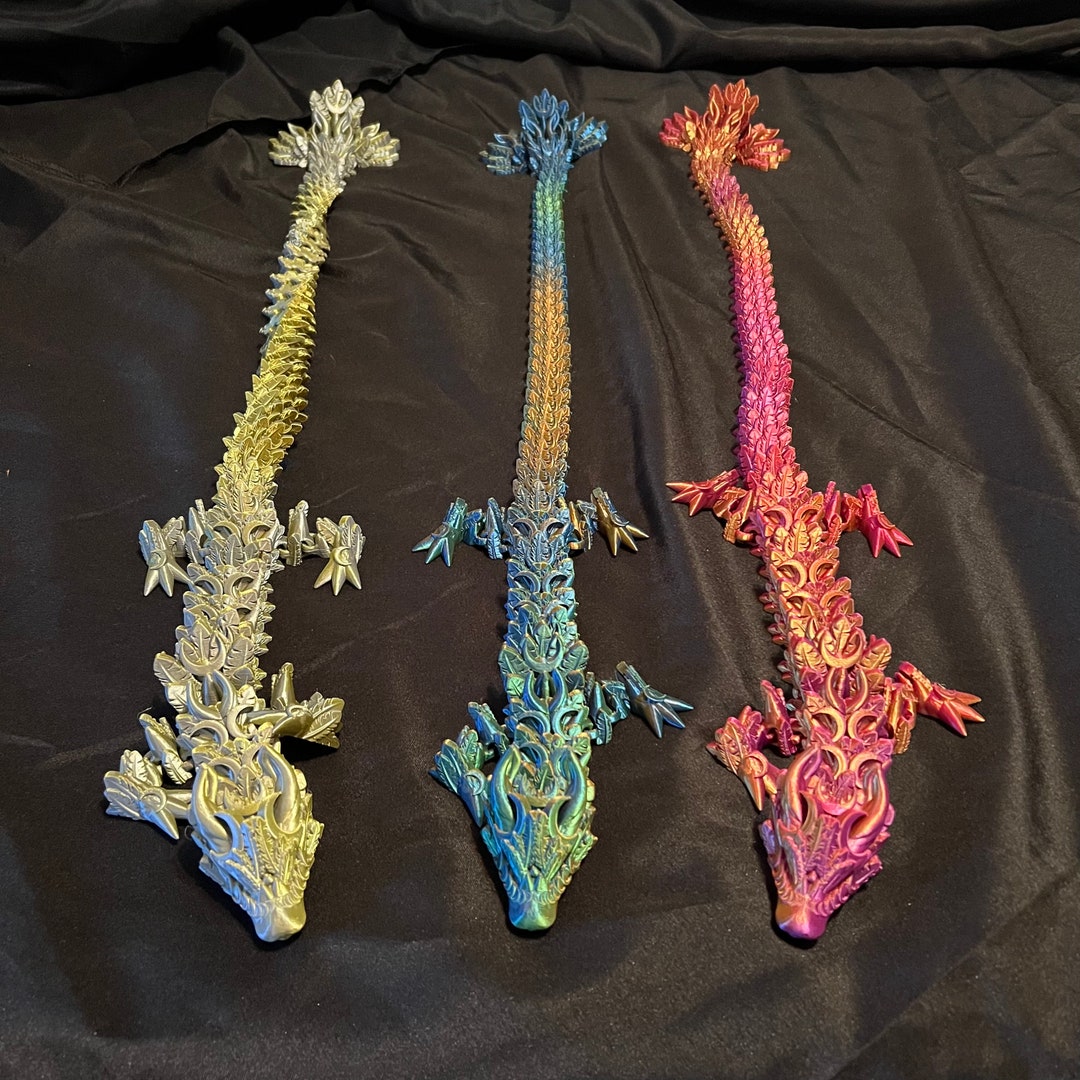 Lunarwing, 3D Articulated Dragon Fidget Toy, Flexible Dragon Toy, De ...