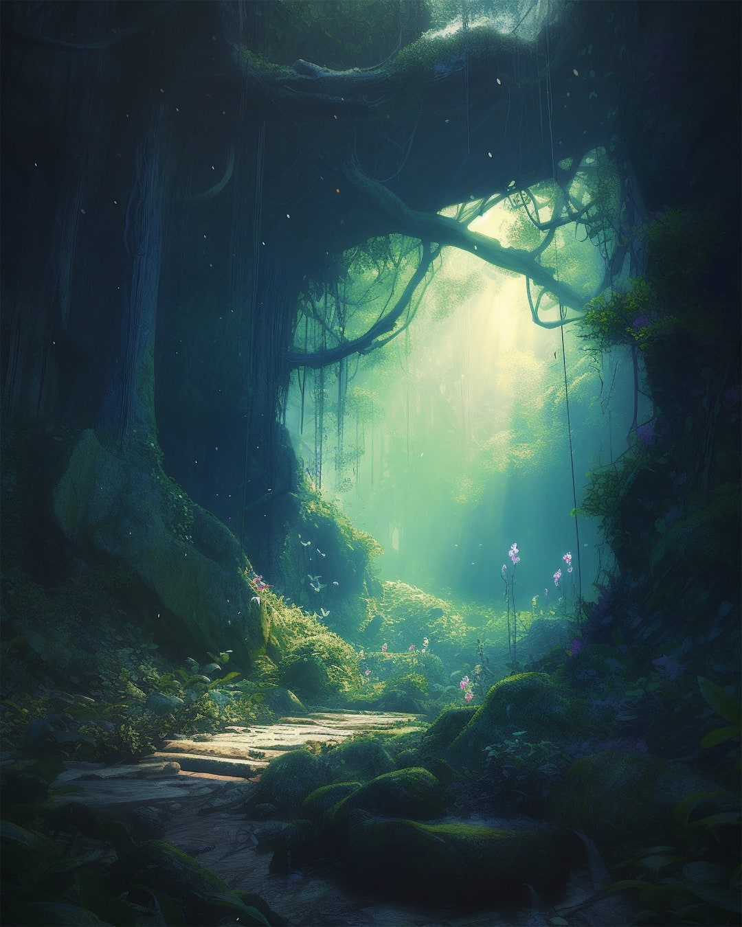 16x20 - Magical Forest Wall Decor, Wall Art Print, Digital Downloadable ...