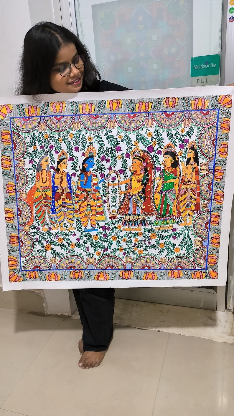Mithila Art of Lord Ram Sita Vivah Best for Your Home Decor - Etsy