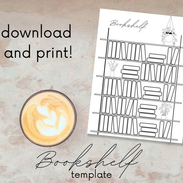 Bookshelf Template - Etsy