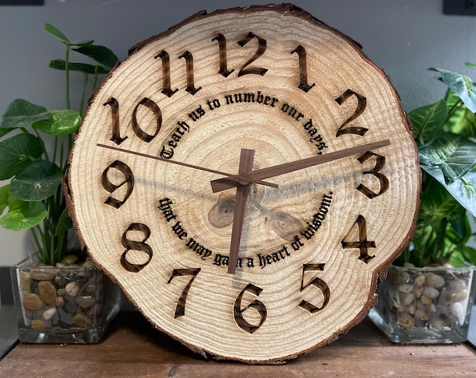 Wooden Clock for Wall Wooden Clock Wooden Wall Art Rustic Home Decor ...