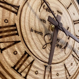 Custom Laser Engraved Wood Slice Clock, Personalized Wall Art - Etsy
