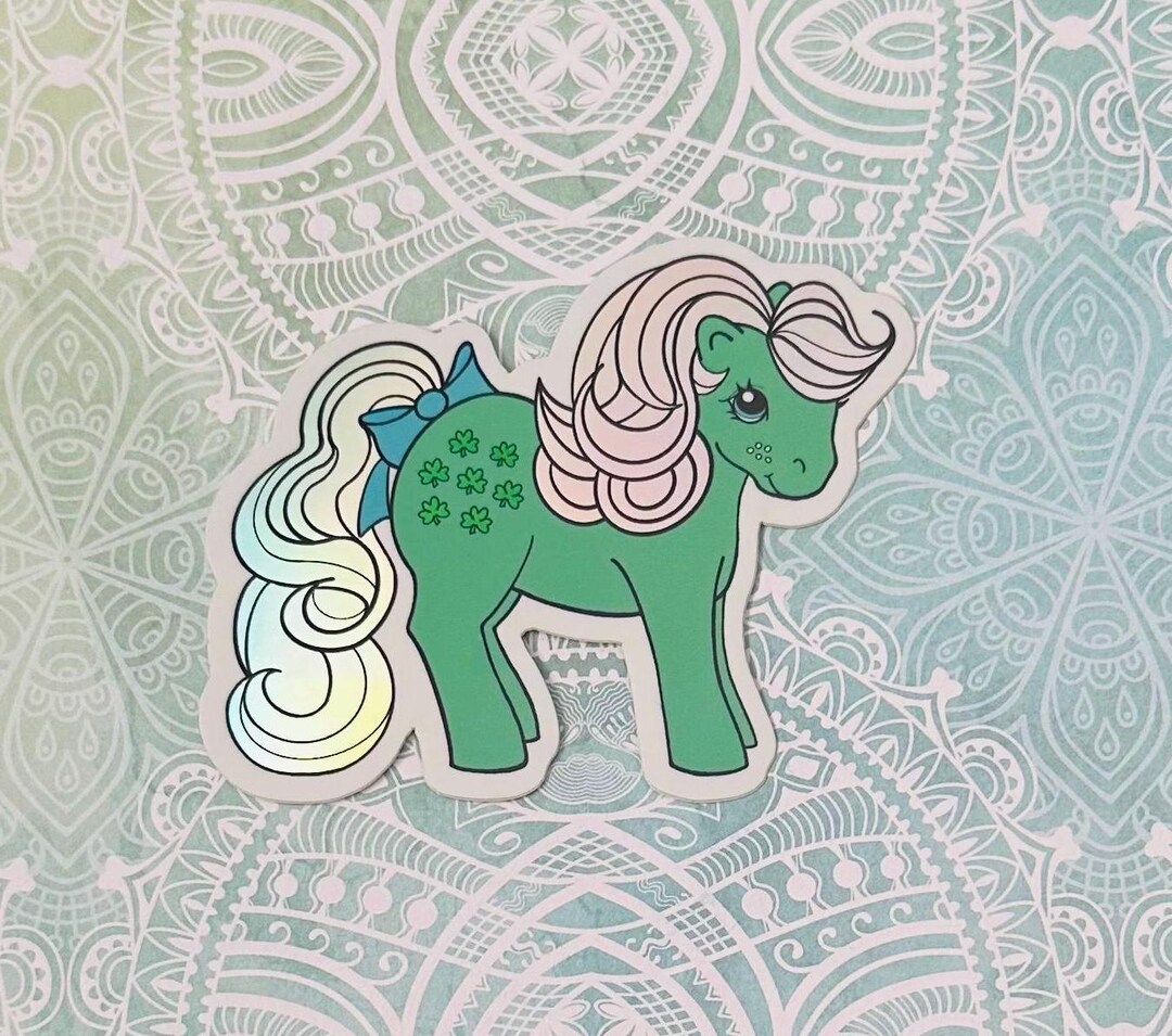 Custom Green My Little Pony G1 Holographic Vinyl Sticker, Minty ...