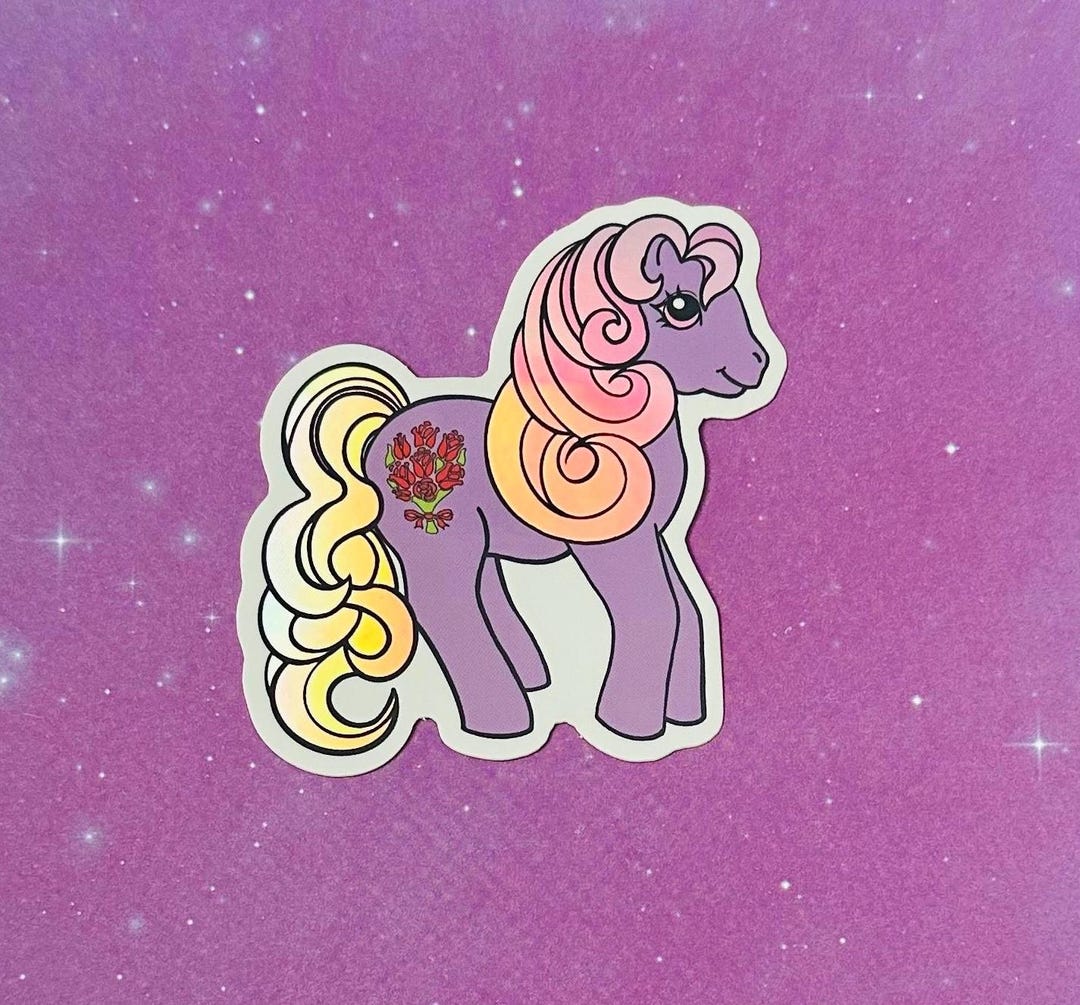 Custom Love Story MLP G1 Holographic Vinyl Sticker - Romance Pony MLP ...