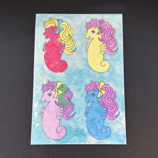 Custom Set My Little Pony Sea Ponies Cracked Ice Stickers - Vintage MLP ...