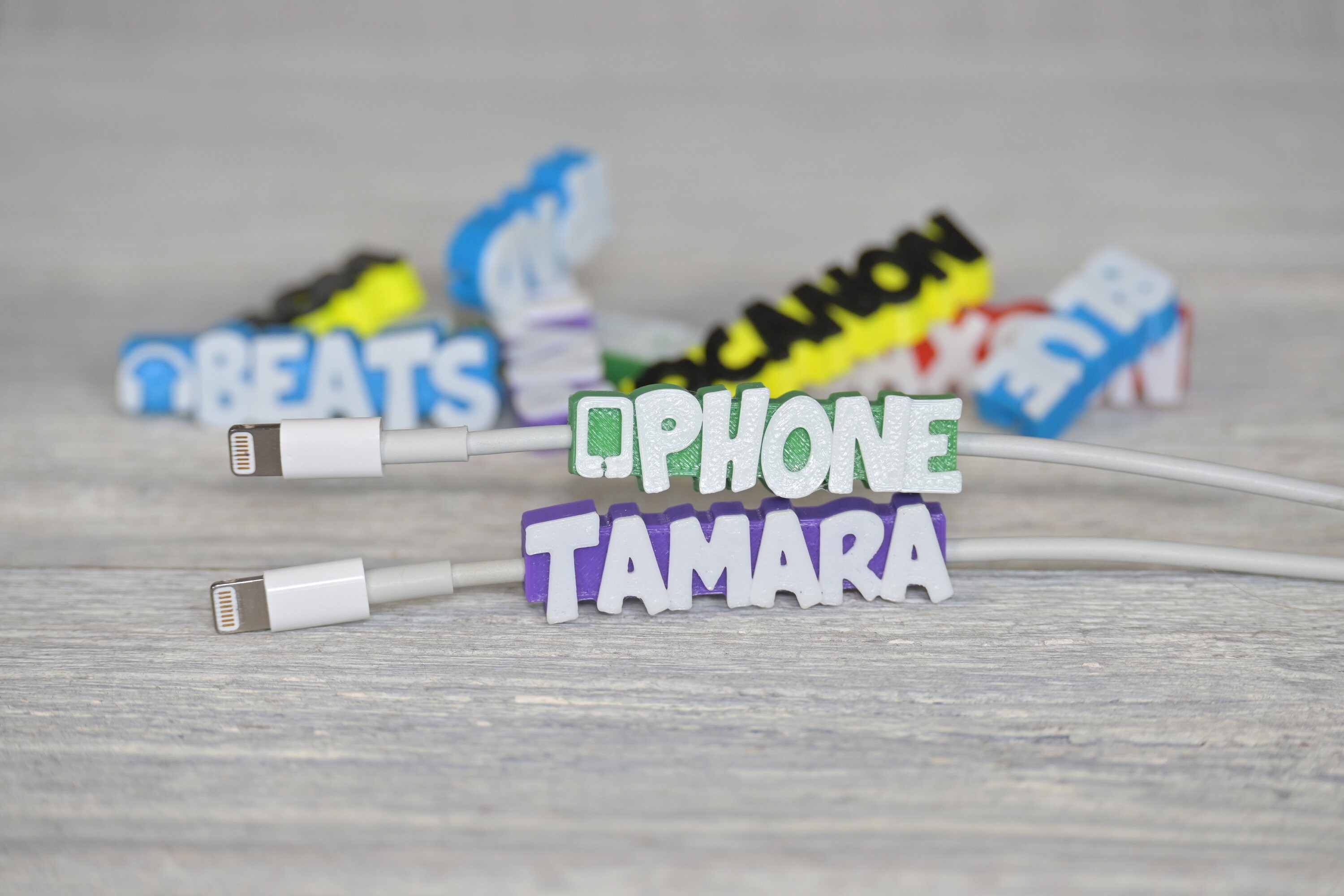 Personalized 3D Printed USB Cable Tags Custom Name & Color Unique Gift ...