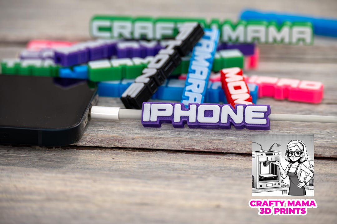 Custom 3D Printed USB Cable Tags Add Name & Color to USB Cord-unique ...