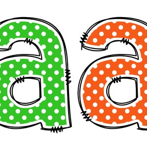 Polka Dot Letters Alphabet PNG Polka Dot Doodle Letters PNG Alpha Pack ...