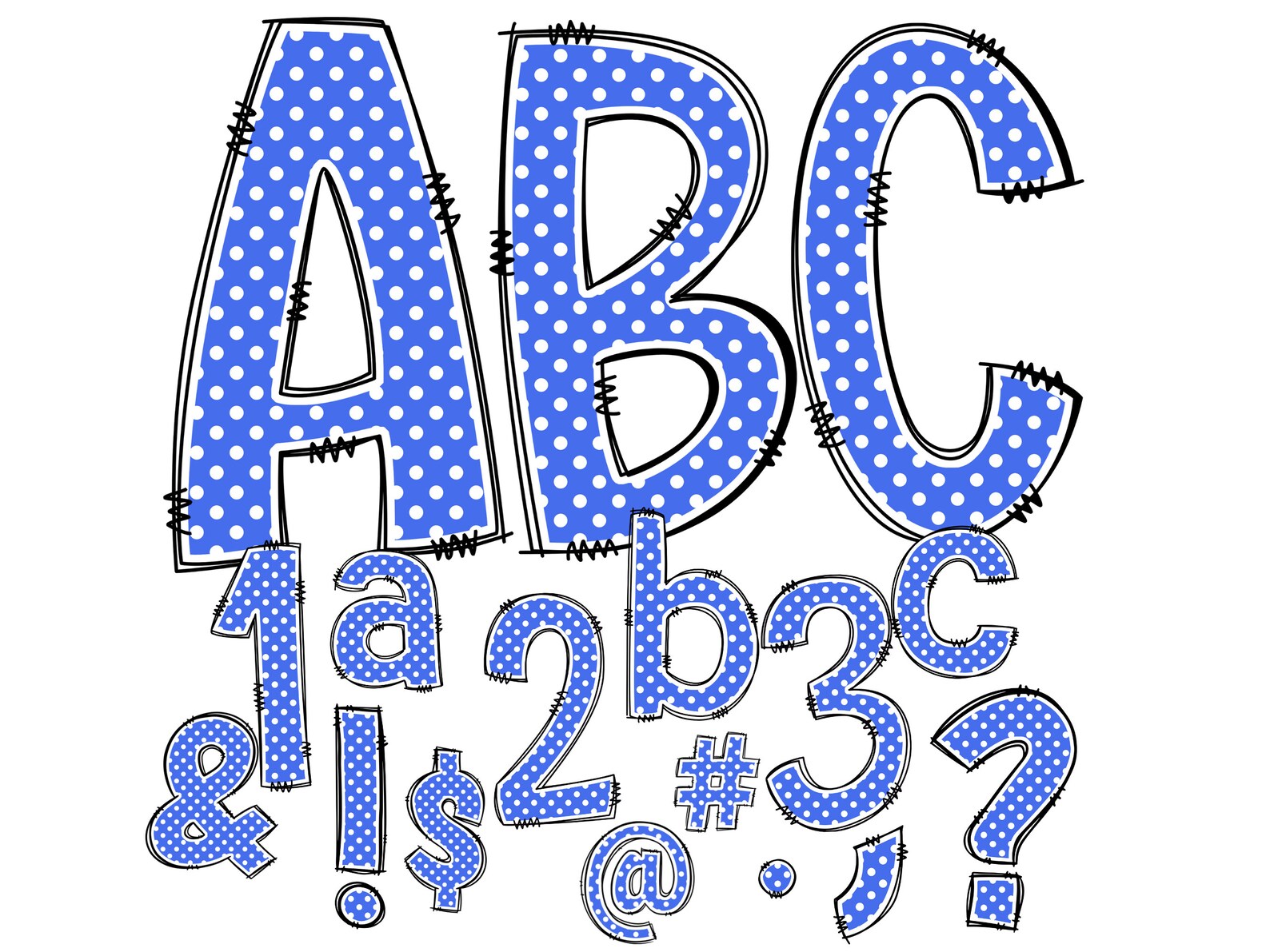 Polka Dot Letters Alphabet PNG Polka Dot Doodle Letters PNG Alpha Pack ...