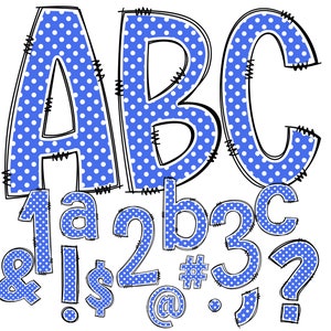 Polka Dot Letters Alphabet PNG Polka Dot Doodle Letters PNG Alpha Pack ...