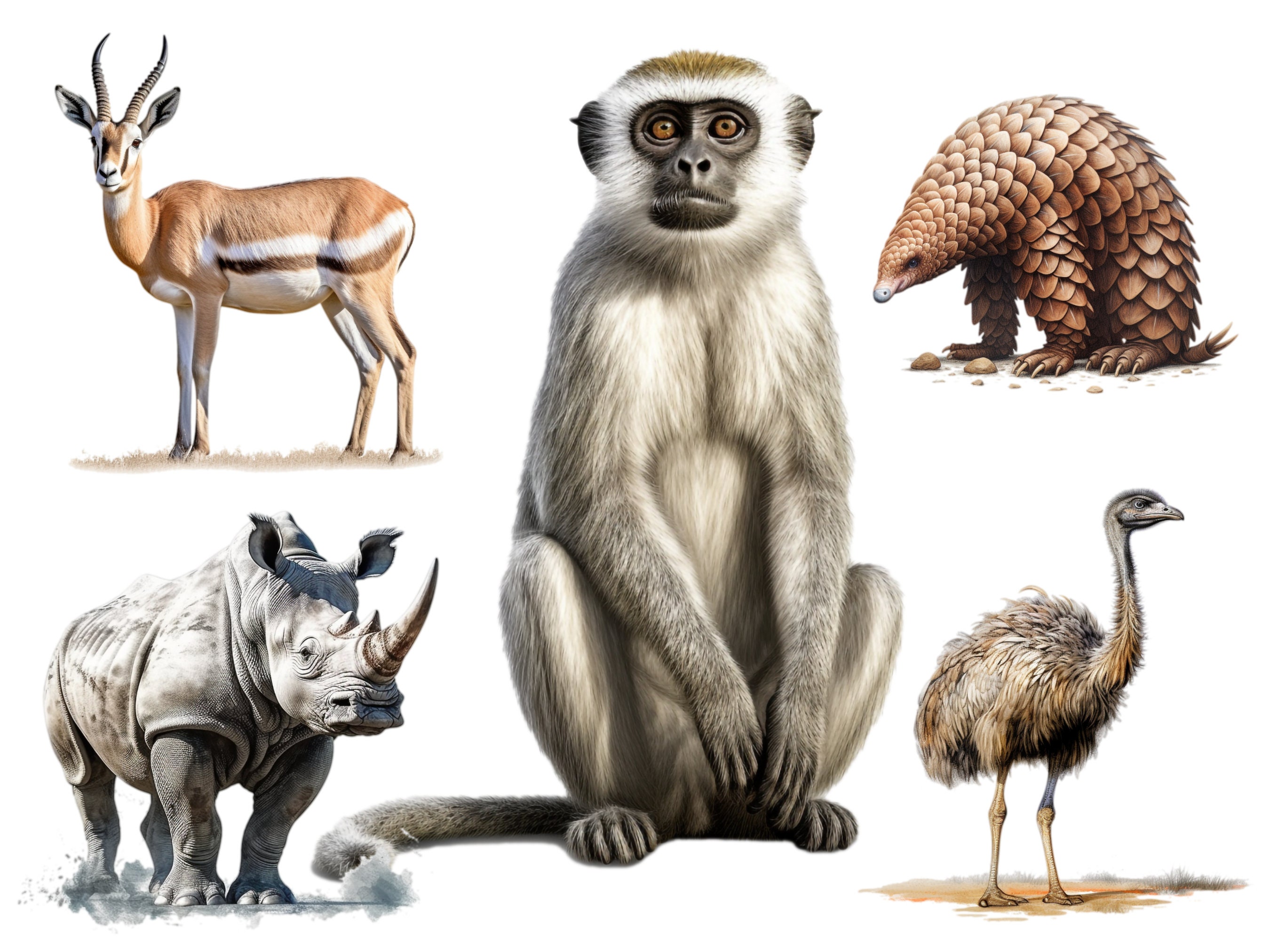 Safari Animals Clipart Bundle PNG African Animals Clip Art Lion ...