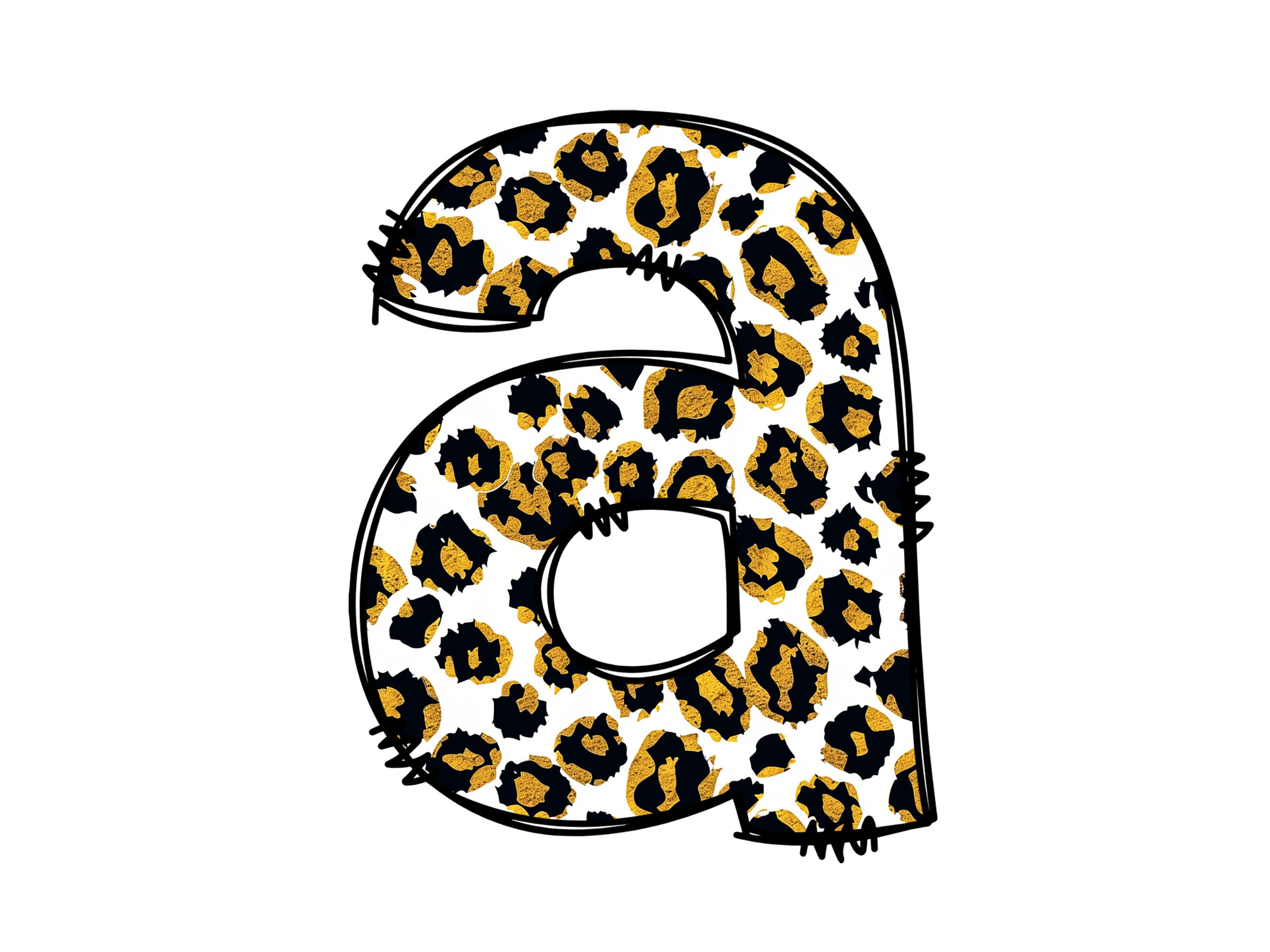 Leopard Letters Doodle Alphabet PNG Letters Alphabet PNG Bundle Custom ...