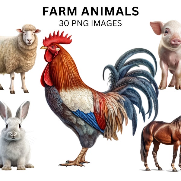 Farm Animals Clipart - Etsy