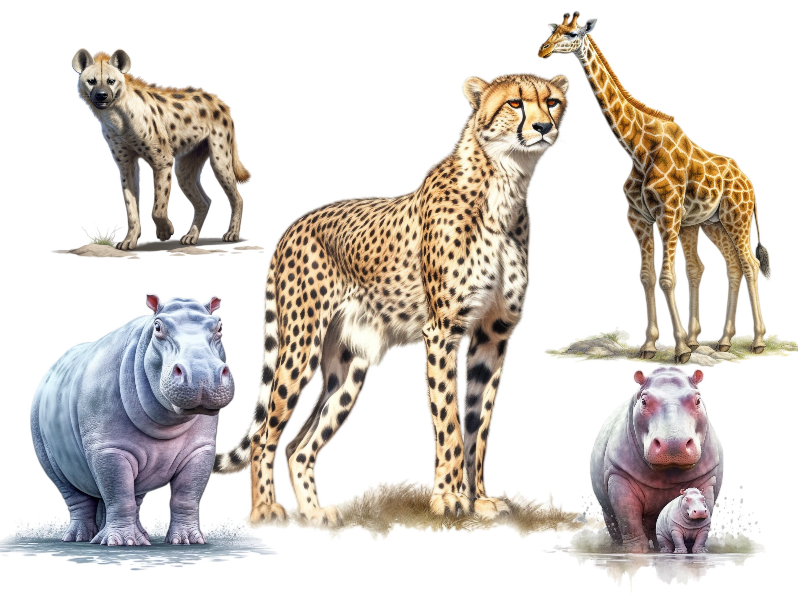 Safari Animals Clipart Bundle PNG African Animals Clip Art Lion ...