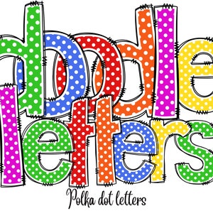 Polka Dot Letters Alphabet PNG Polka Dot Doodle Letters PNG Alpha Pack ...