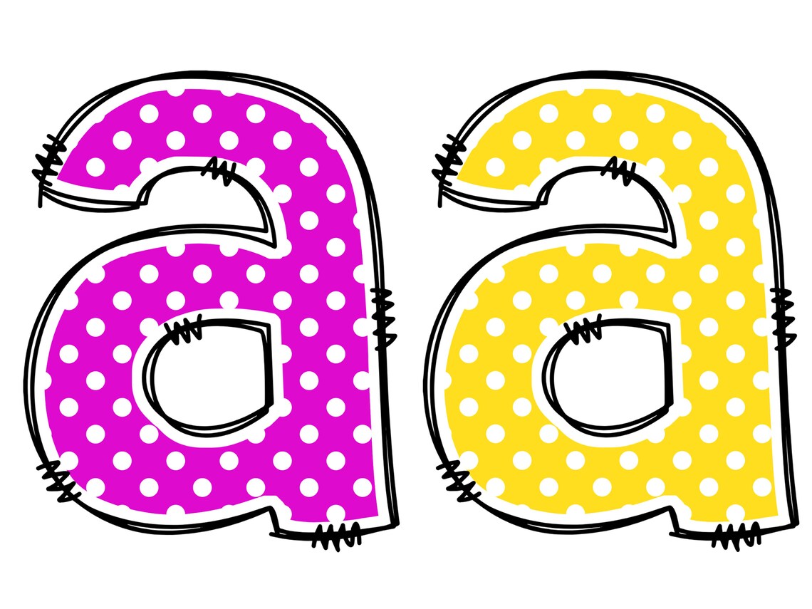 Polka Dot Letters Alphabet PNG Polka Dot Doodle Letters PNG Alpha Pack ...