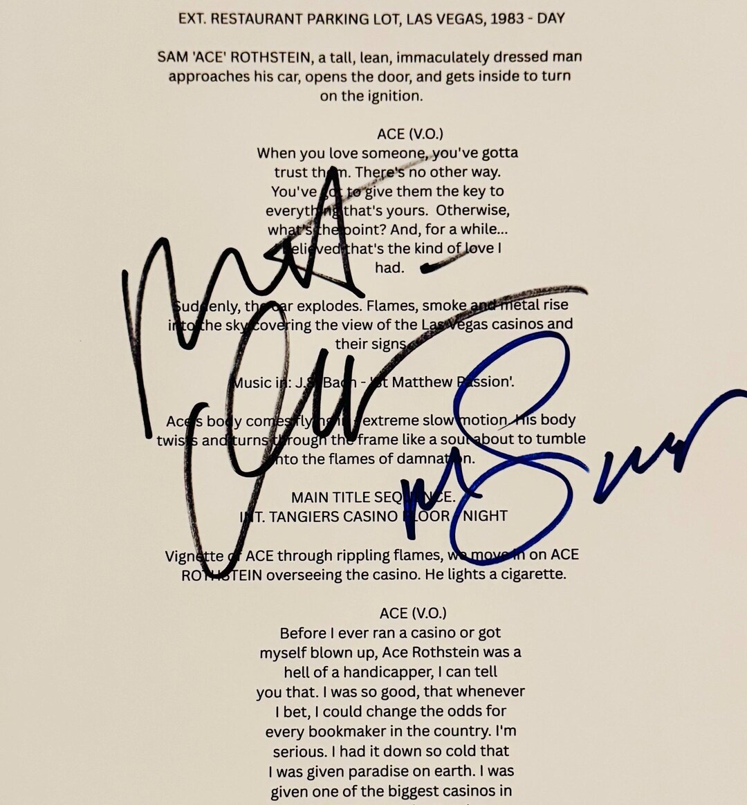 Martin Scorsese & Robert De Niro Authentic Signed Script Sheet With ...