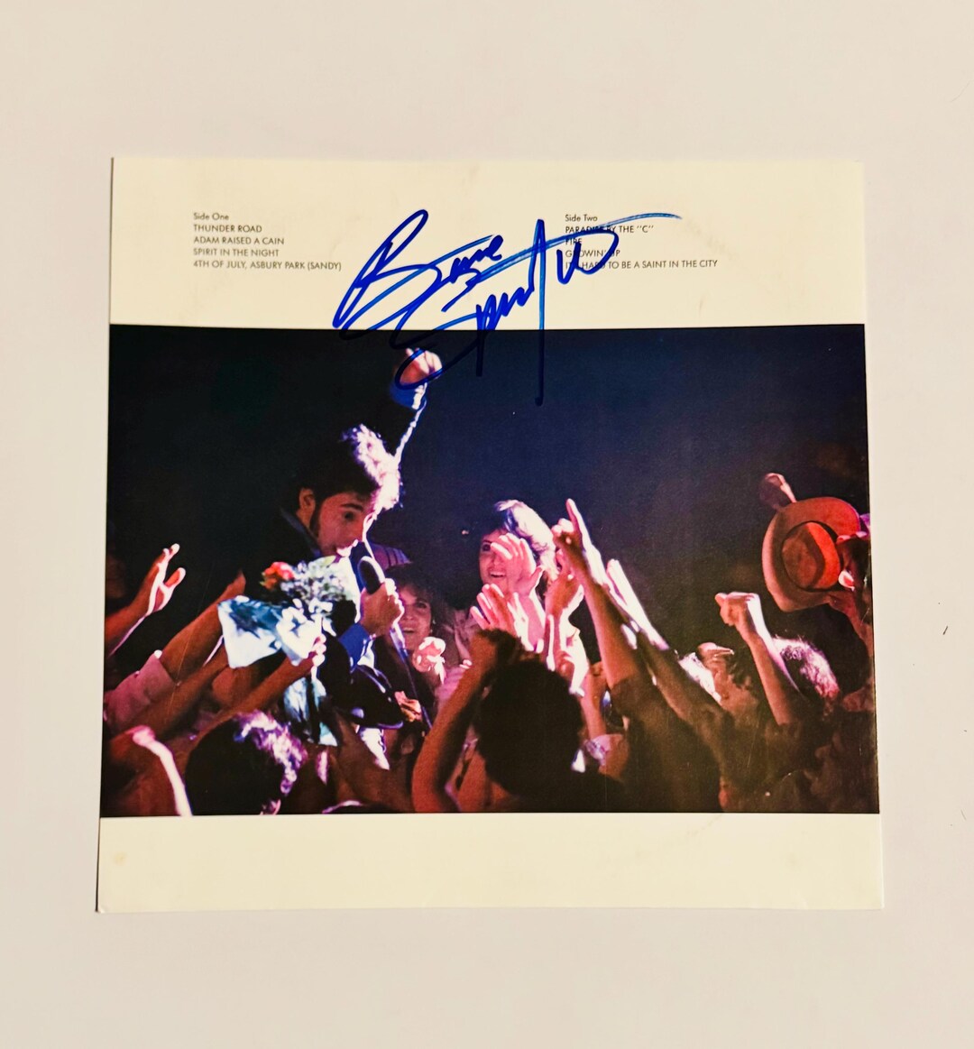 Bruce Springsteen Authentic Signed Inner With Certificate - Etsy