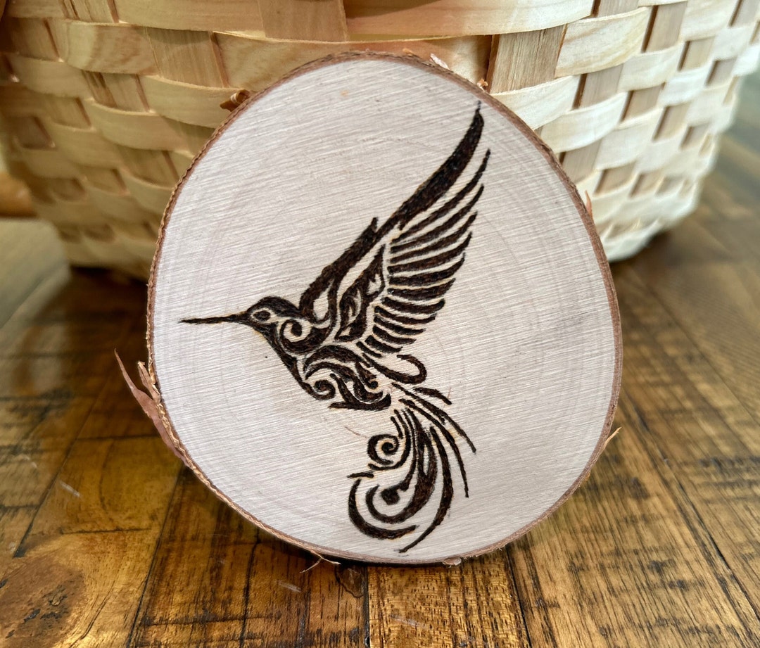 Hummingbird, Hand Drawn Wood Burning Art - Etsy