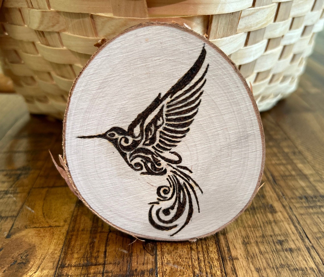 Hummingbird, Hand Drawn Wood Burning Art - Etsy