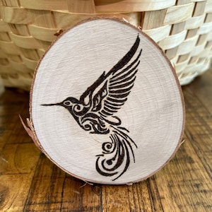 Hummingbird, Hand Drawn Wood Burning Art - Etsy