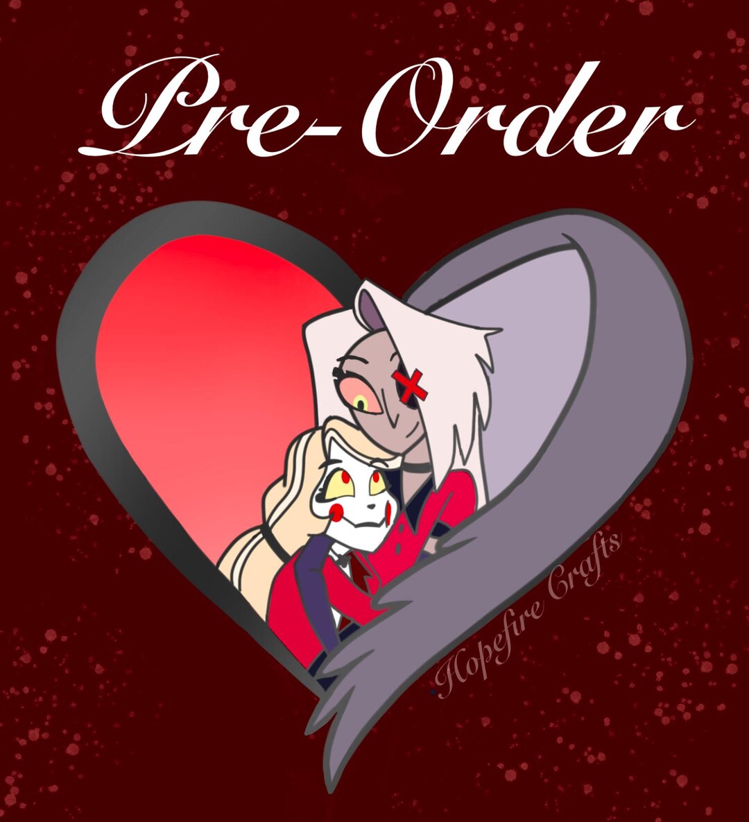 Chaggie, Charlie and Vaggie Hazbin Hotel Heart Enamel Pin - Etsy