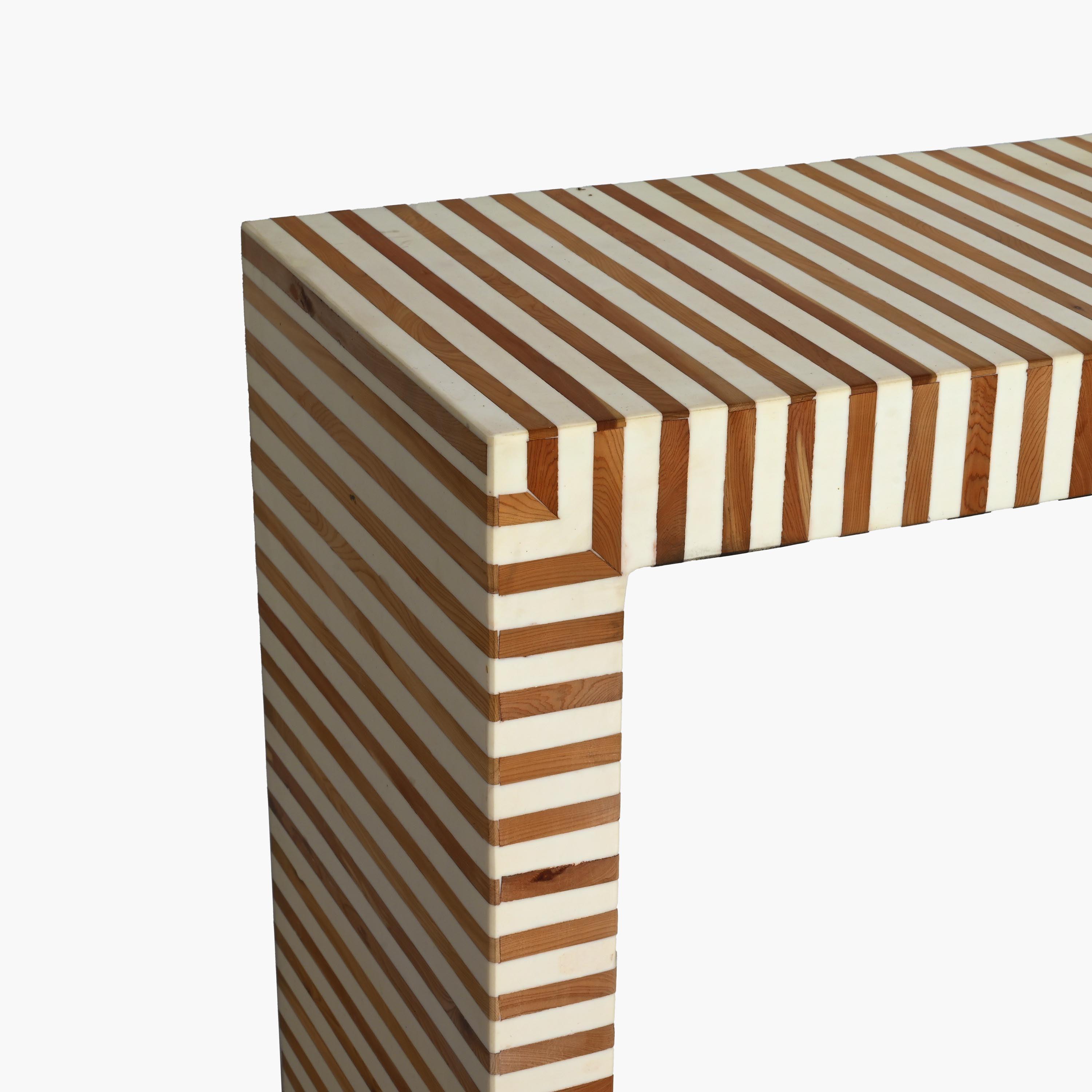 Handcrafted Bone Inlay Console Table – Artisanal Elegance for a ...