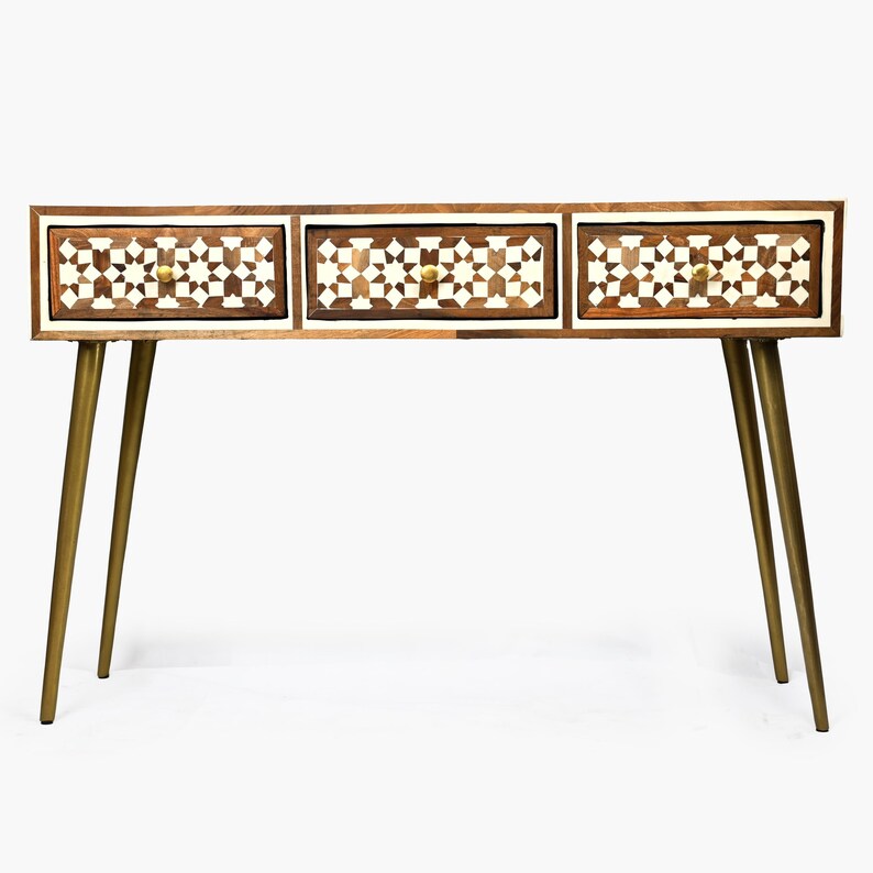 Traditional Ondor Console Table - Elegant Bone Inlay Design With ...