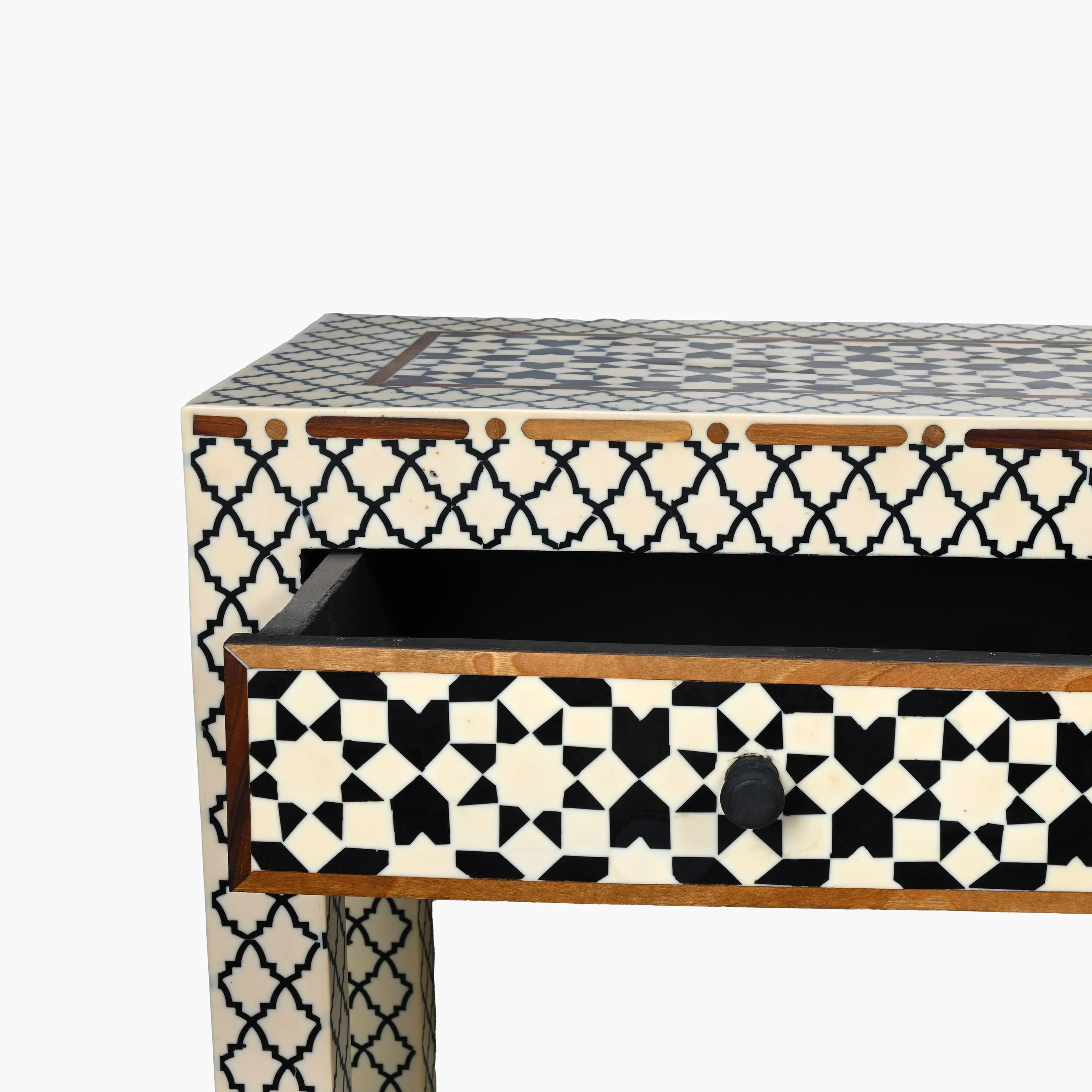 Traditional Moroccan Tiles Console Table With Two Drawers - Etsy