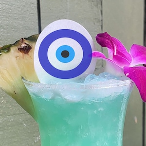 50 Edible Drink Toppers & Cup Cake Garnish Evil Eye Protection Party ...